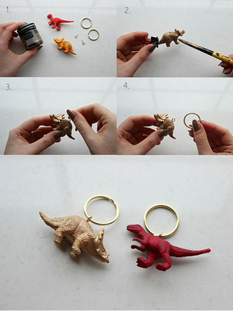 Swatches: DIY: DINOSAUR KEY RINGS