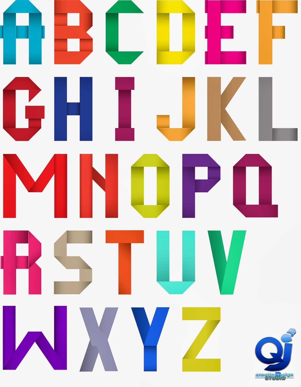 Retro Folded Typography | QJ Arts