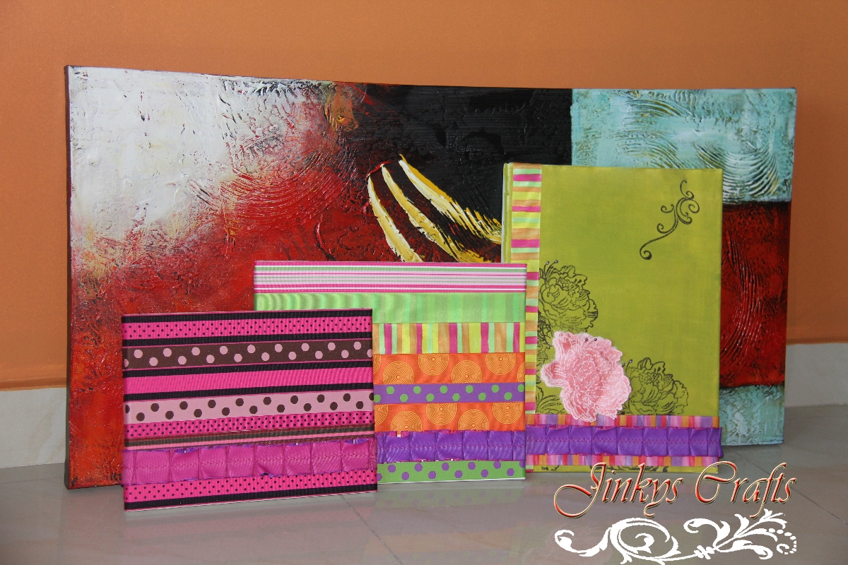Jinky's Crafts & Designs: Ribbon Art Canvas