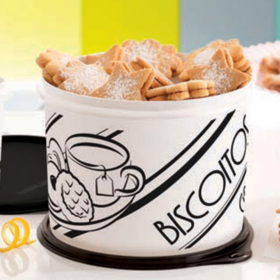 Nayara Tupperware: Tupper Caixa para Biscoito P&B Retrô - 2,4 litros