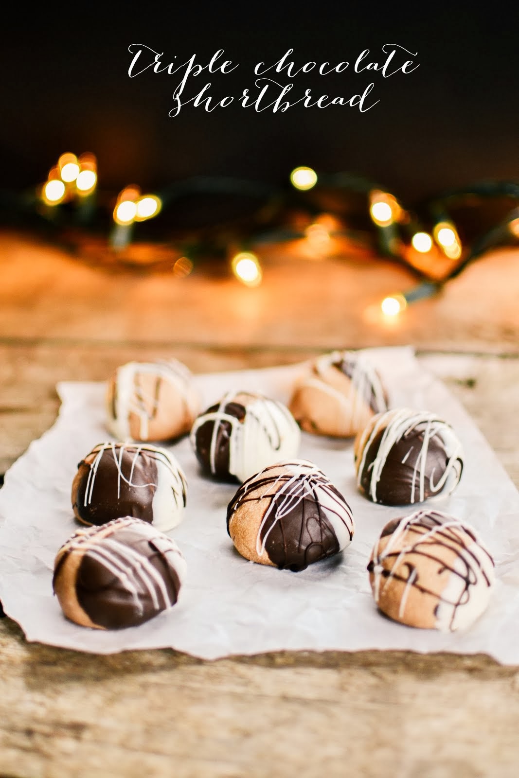 p.s.♡: Christmas baking: triple chocolate shortbread cookies