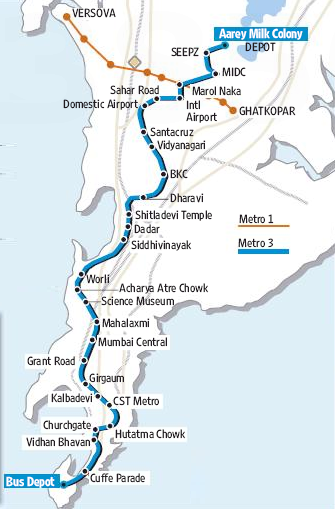 Mumbai Metro 3 - A full underground metro rail corridor