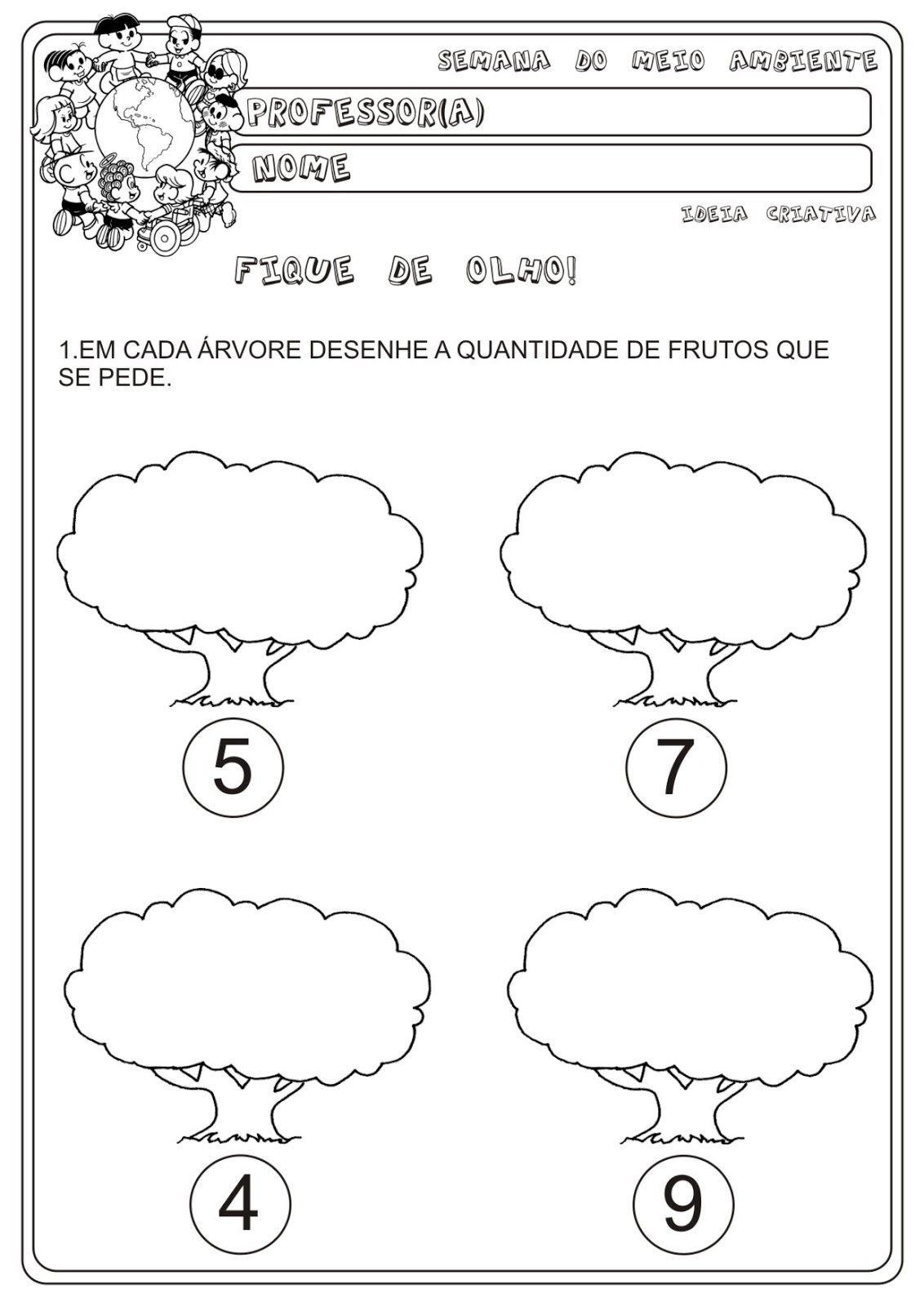 Atividades de Matemática para o ensino infantil ~ Portal do Professor Atividades de Matemática para o ensino infantil ~ Portal do Professor