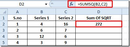 Arivilm: Sumsq() Function