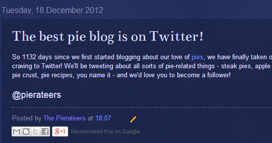 Pierate - Pie Reviews: 10,000 Pie Tweets for the Pierateers