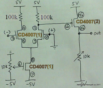 Hobi Mikro: [Open 7400 Logic Competition Entry] Using two CD4007 IC as ...