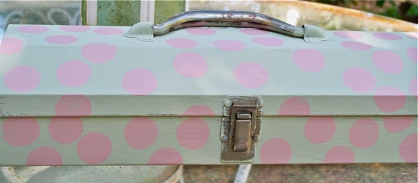 The Polka Dot Closet: Painting 3 Vintage Tool boxes