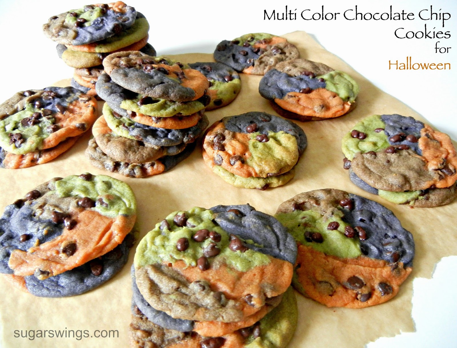 Sugar Swings! Serve Some: Colorful Chocolate Chip Cookies for Halloween