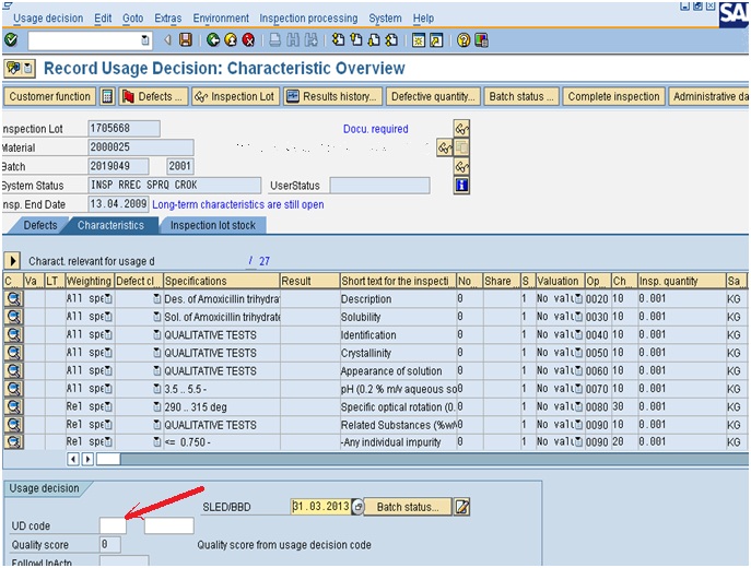 Application of SAP in pharmaceutical
