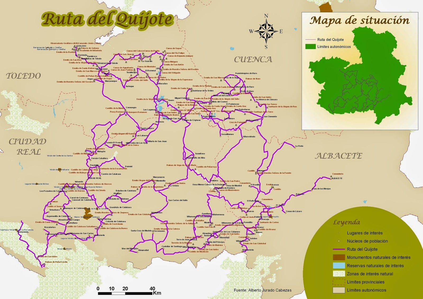 sig-soluciones: MAPA DE LA RUTA DEL QUIJOTE