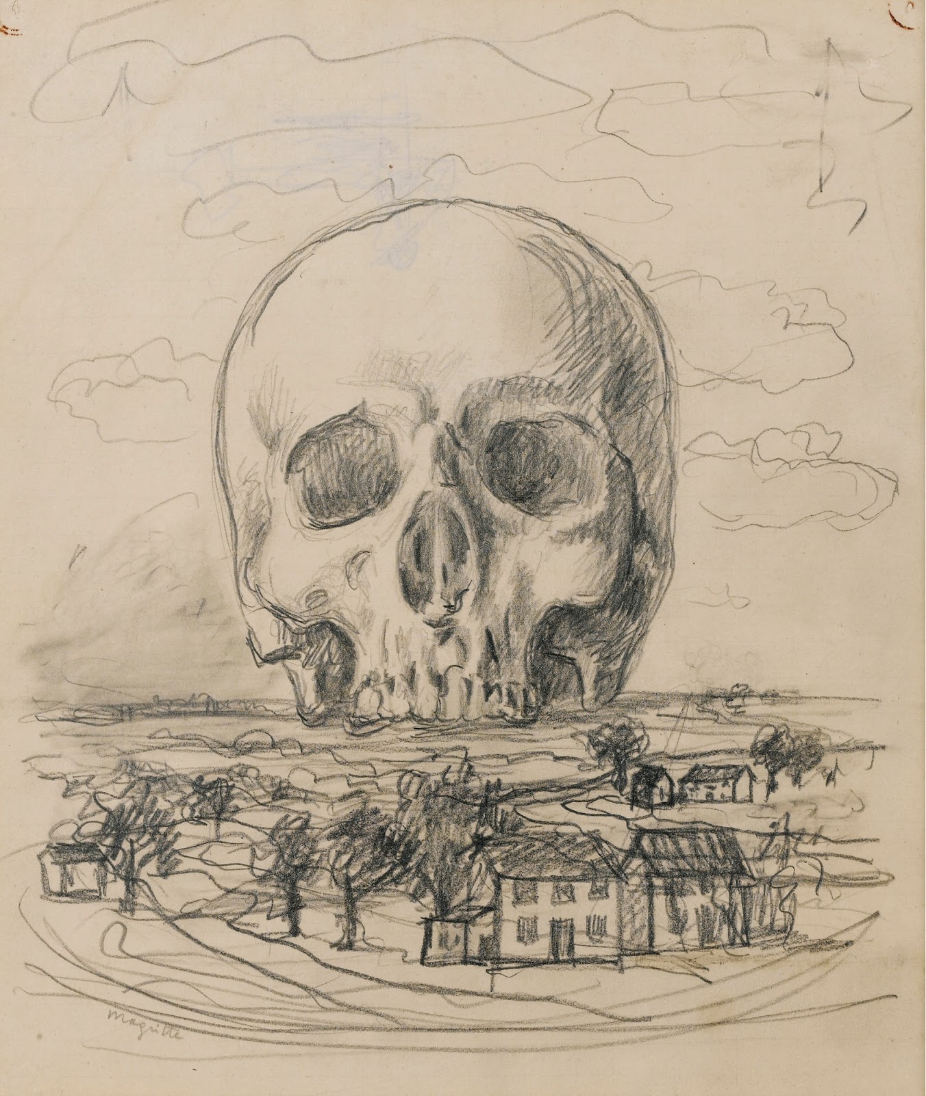 The Cabinet of the Solar Plexus: René Magritte ... Sunset, pencil ...