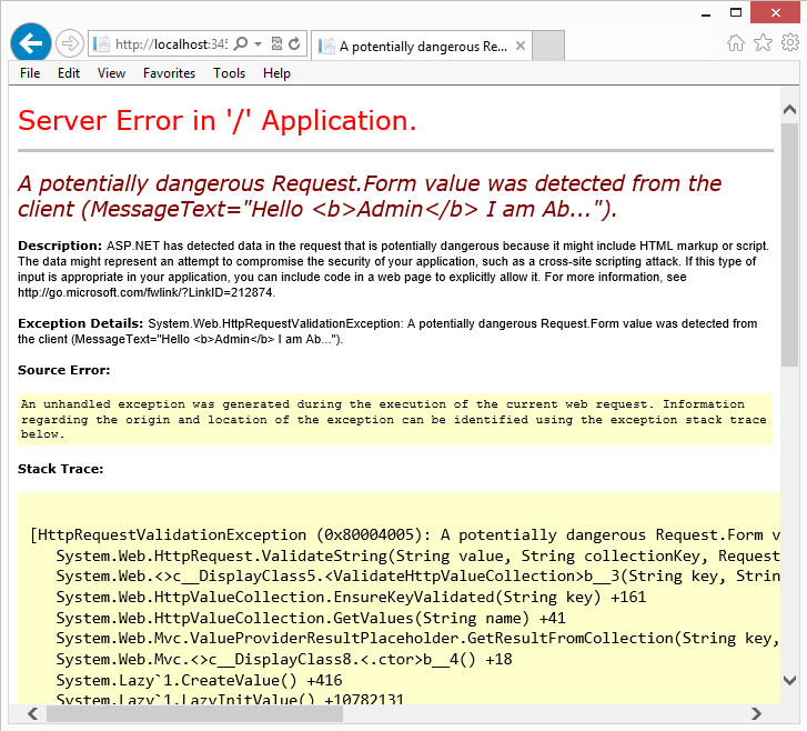 Avoiding Cross-Site Scripting (XSS) Attacks with AntiXSS in MVC 4