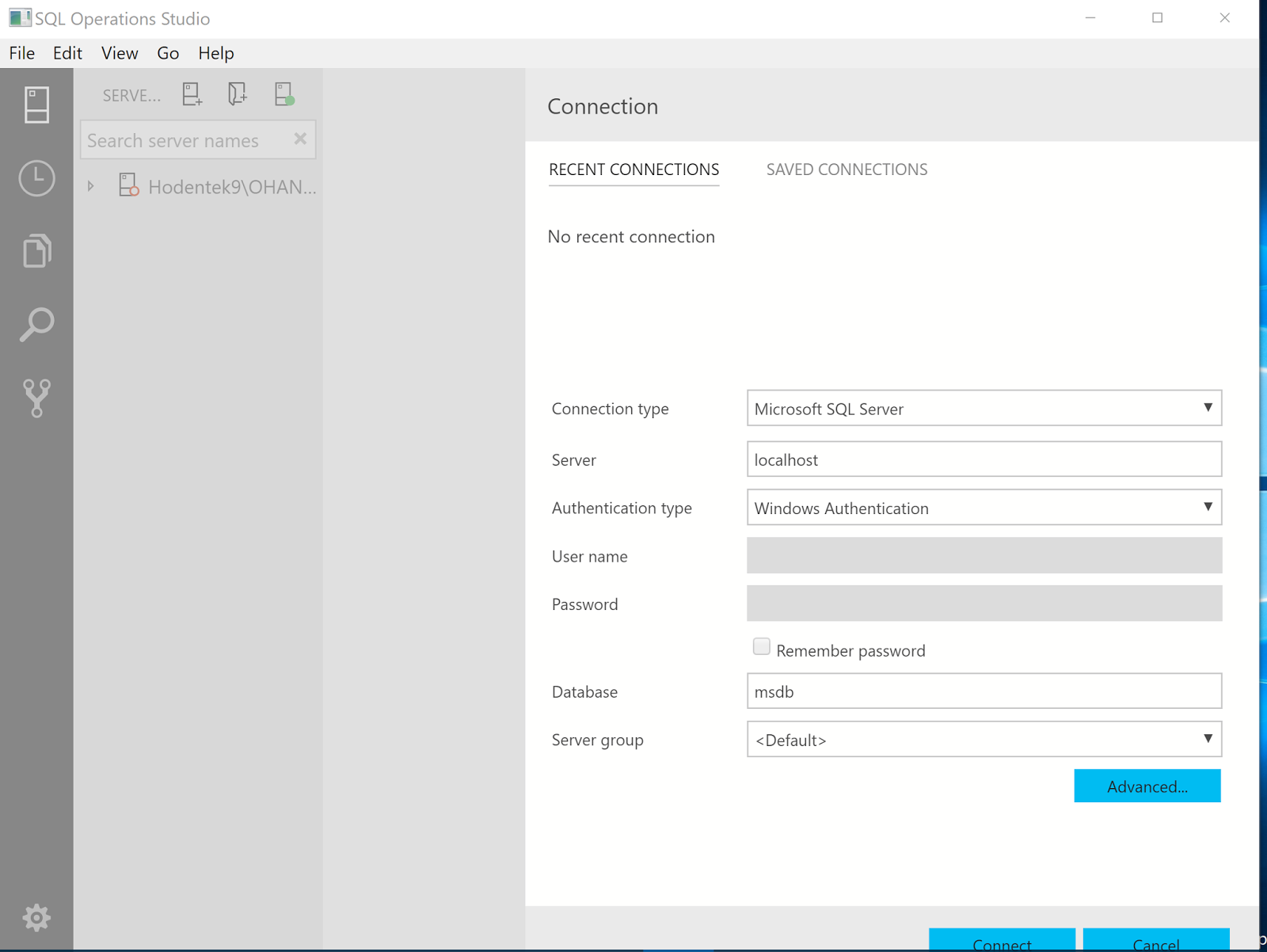 Hodentekmsss Querying Sql Server 2017 Version 173 Using Sqlops