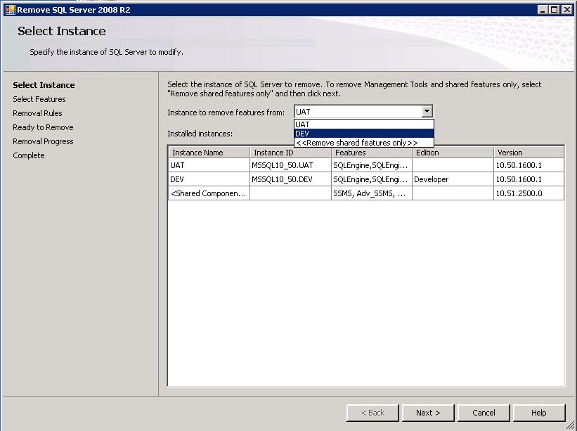 Fetchmytip How To Uninstall An Existing Instance Of Sql Server 2008 R2
