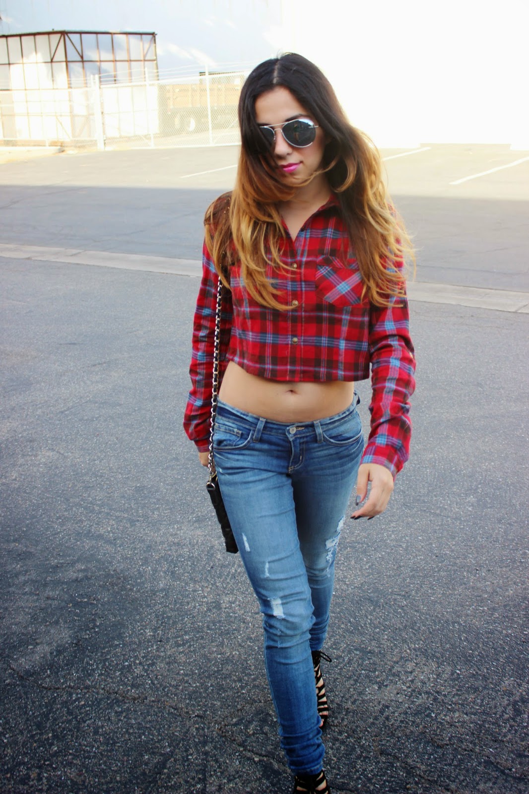 Flannel crop top and jeans!!! | Fashion by Vicky