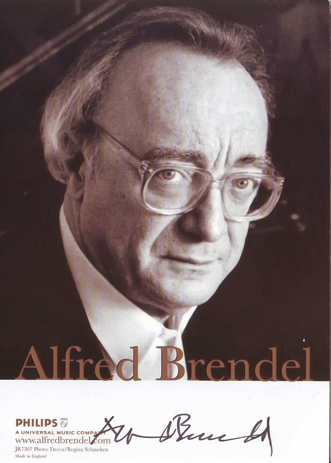 The King Karl I of Romania Autograph Museum: Alfred Brendel