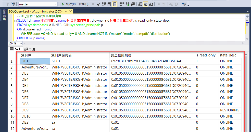 德瑞克：SQL Server 學習筆記: [SQL Server]:變更、移轉(ALTER AUTHORIZATION)全部資料庫的擁有者 ...