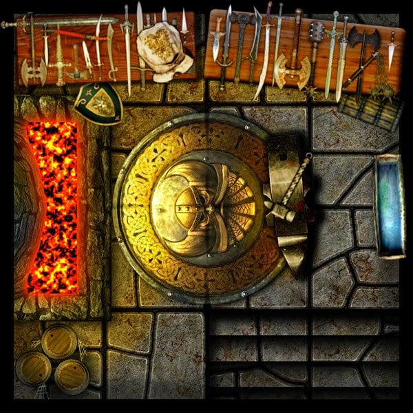 Free dungeon tiles to print: La Forge naine (Darkcity)