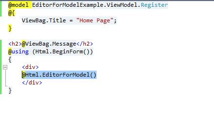 EditorForModel HTML Helper in MVC3 Razor | 20Fingers2Brains