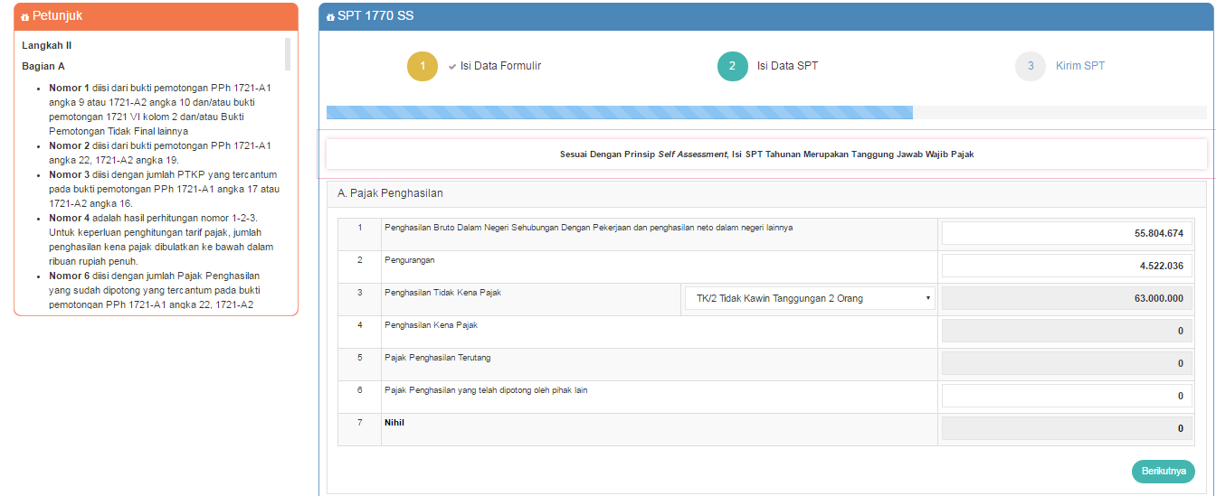 Cara Cepat Pengisian E_Filing Pajak 1721-A2 SPT 1770SS Dibawah 60 Juta ...
