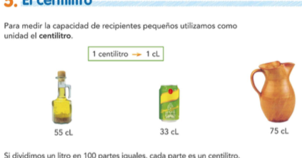 5º DE PRIMARIA CEIP ANDALUCIA: EL CENTILITRO.