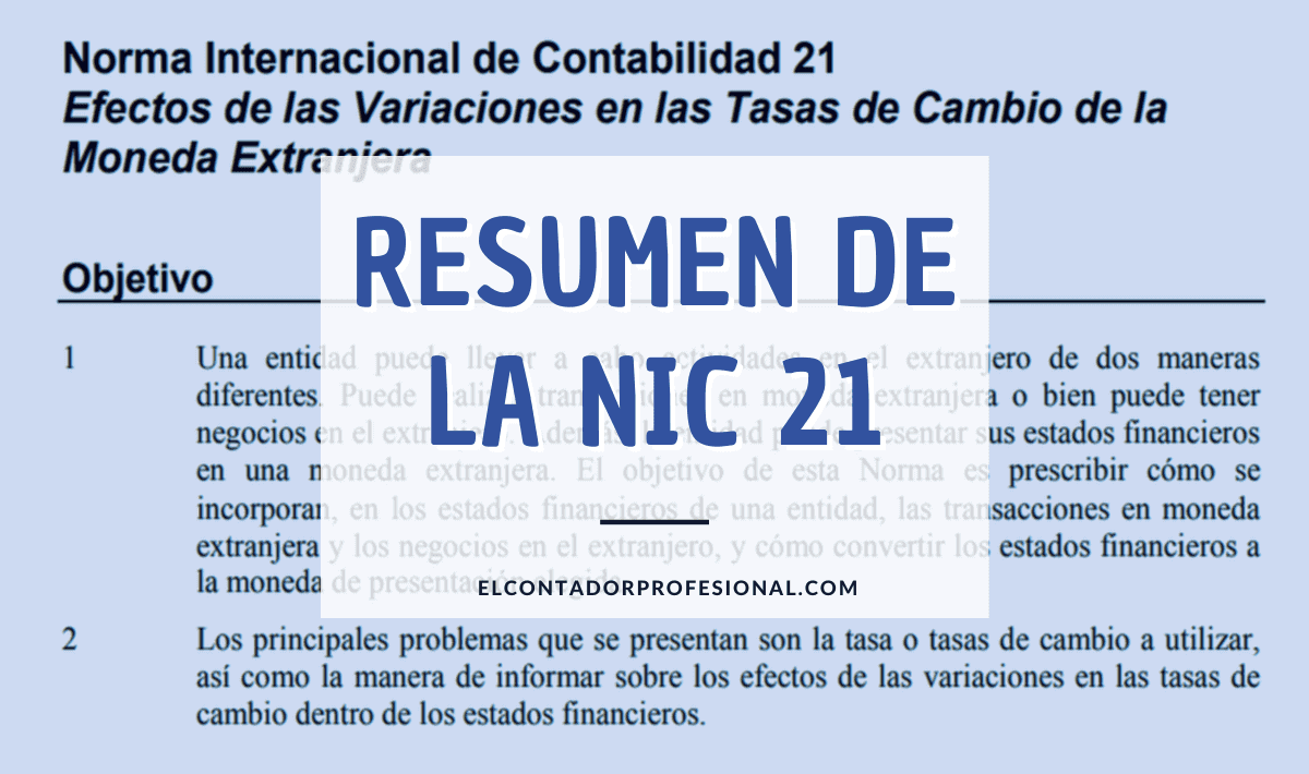 Resumen de la NIC 21: Moneda extranjera - Contador Profesional