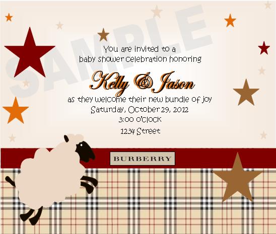 Solutions...Event Design by Kelly: Burberry Theme Baby Shower Invitations