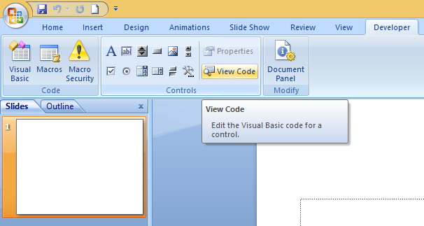 Membuka Visual Basic Editor VBA Powerpoint