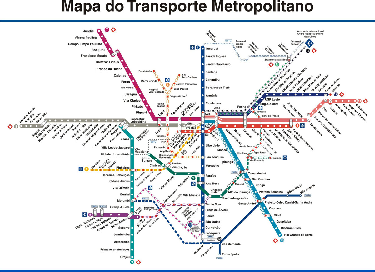 Imagens da Internet: Linha do Metro de São Paulo:Metro itinerário SP?Metro