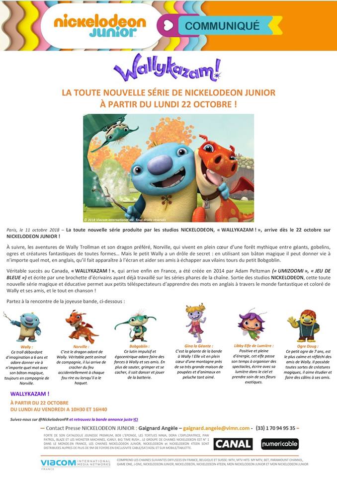 NickALive!: Nickelodeon Junior France to Premiere 'Wallykazam!' on ...