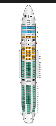 airplanes review: emirates a332 three class seat map