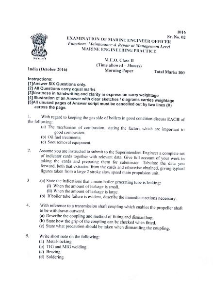 MEP 🔧- MEO Class 2 Papers