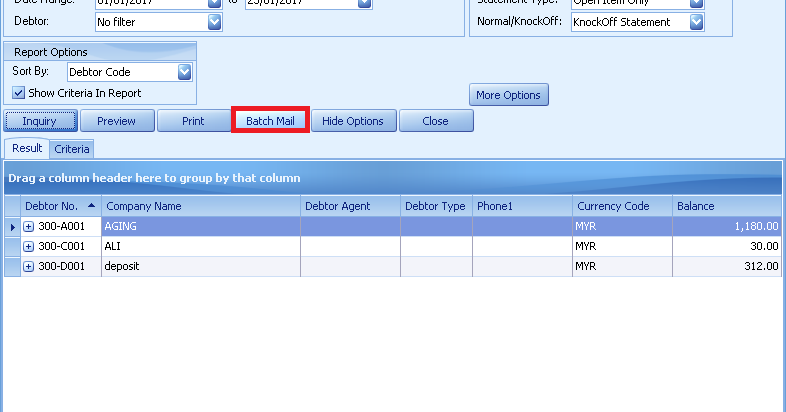 AutoCount实用小贴士: Send Debtor Statement by using Batch Mail