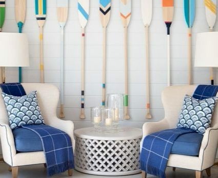Painted Oars - Coastal Decor Ideas and Interior Design Inspiration Images