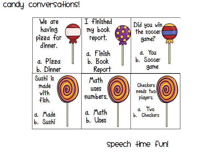 Candy Conversations! - Speech Time Fun: Speech and Language Activities