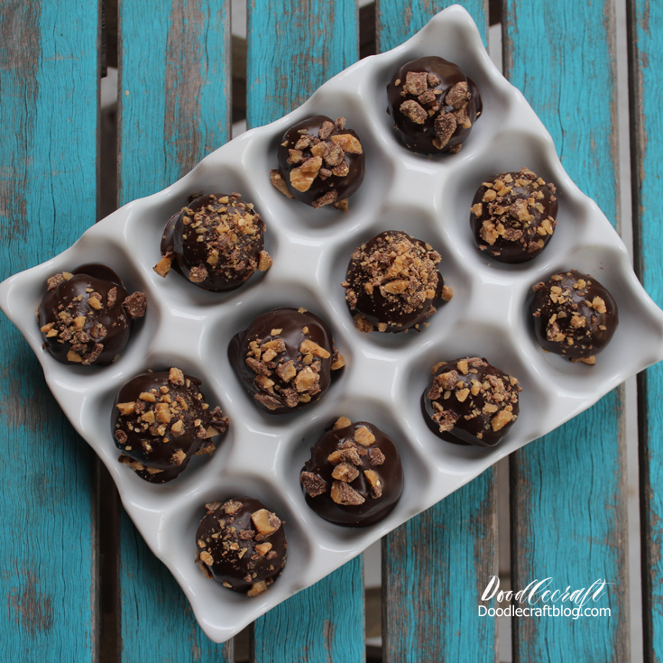Toffee Bits Cookie Dough Truffles!