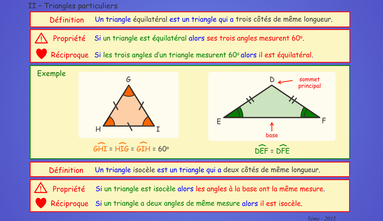 Cours de Maths 2015: CH 4 - Les triangles