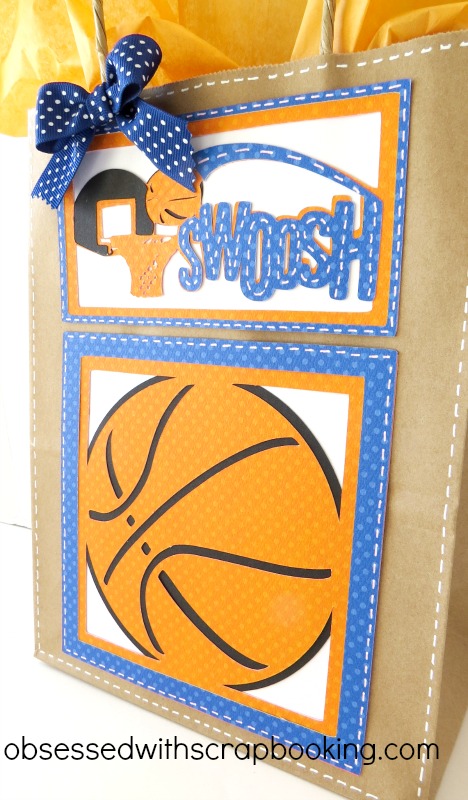 Obsessed with Scrapbooking: Make A Swoosh Basketball Gift Bag!