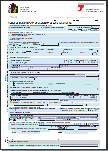 S. COOP. ORICOMPOST: 6. SEGURIDAD SOCIAL