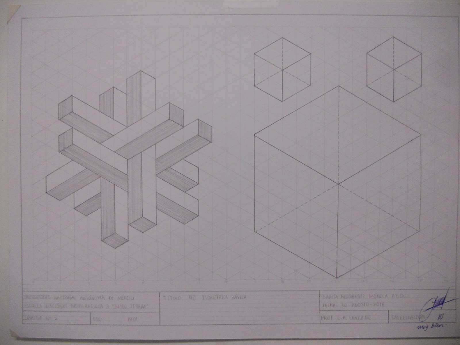 DIBUJO CONSTRUCTIVO II : LÁMINA 2, RED ISOMÉTRICA BÁSICA