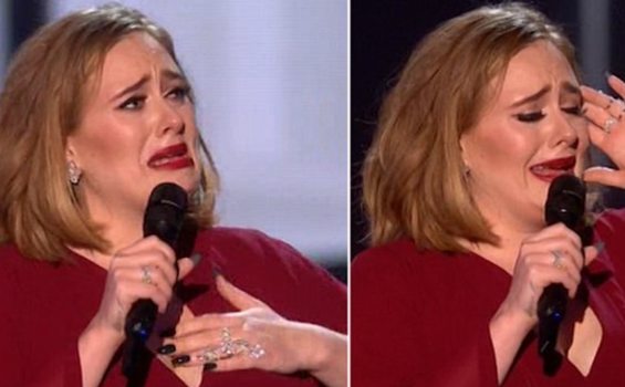 Check out all the faces Adele made as she received 4 BRIT Awards