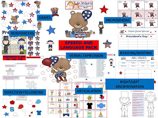 Twin Speech, Language & Literacy LLC: President's Day Speech & Language ...