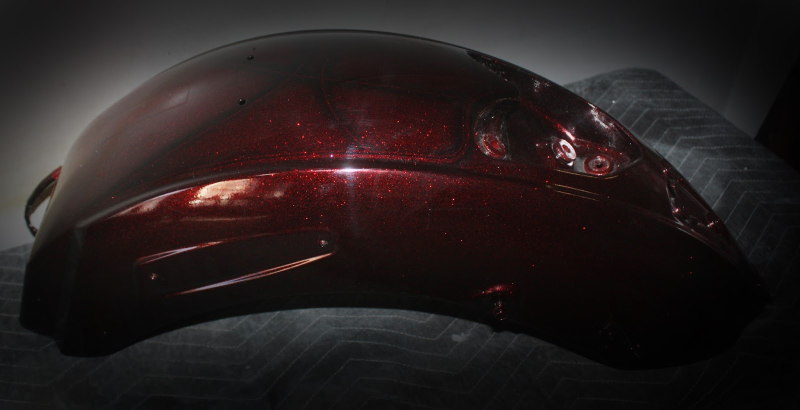 Online Motorcycle Paint Shop: Candy red metal flake on black