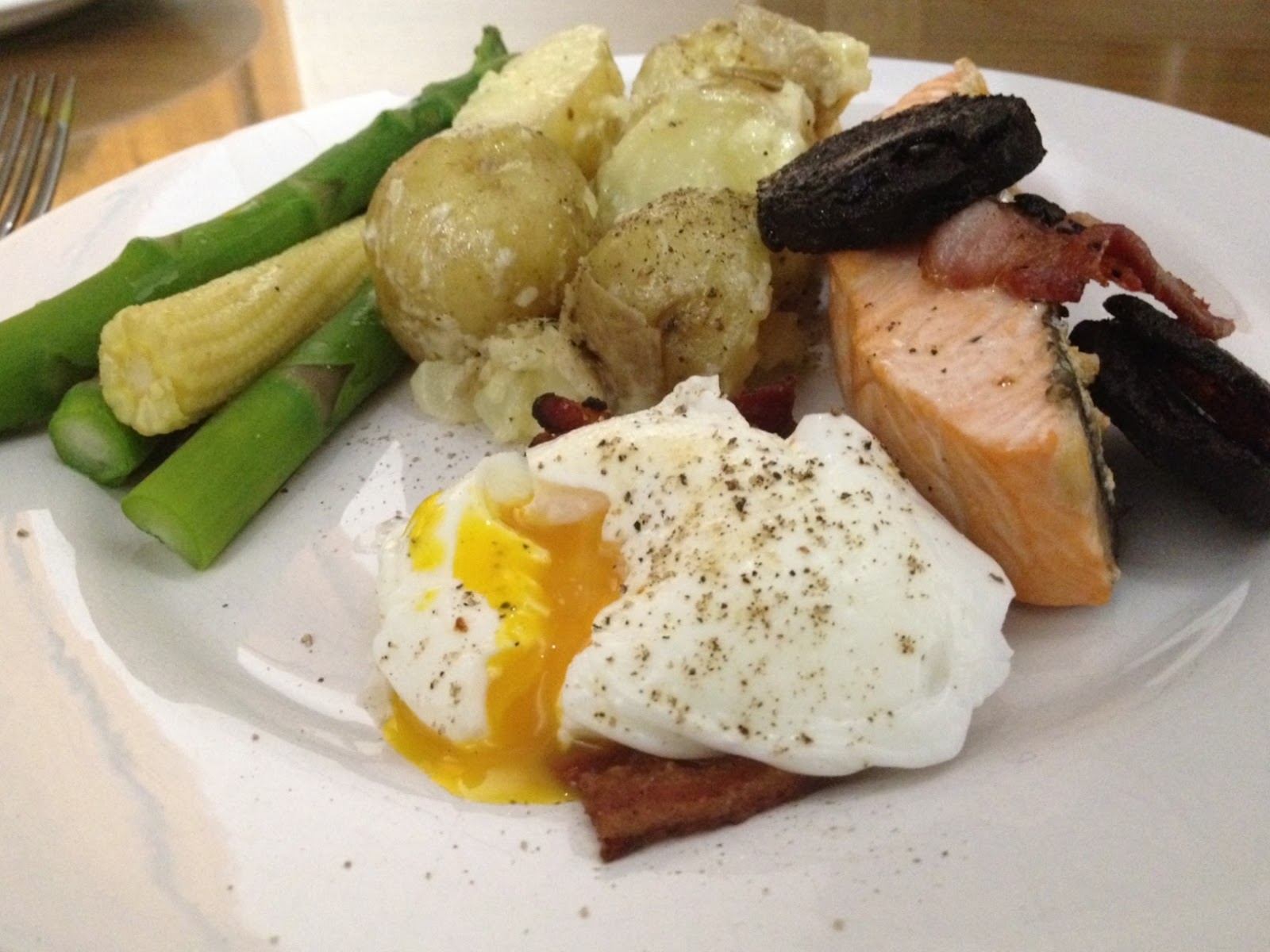 ONE MAN AND HIS HOB: SALMON & BLACK PUDDING