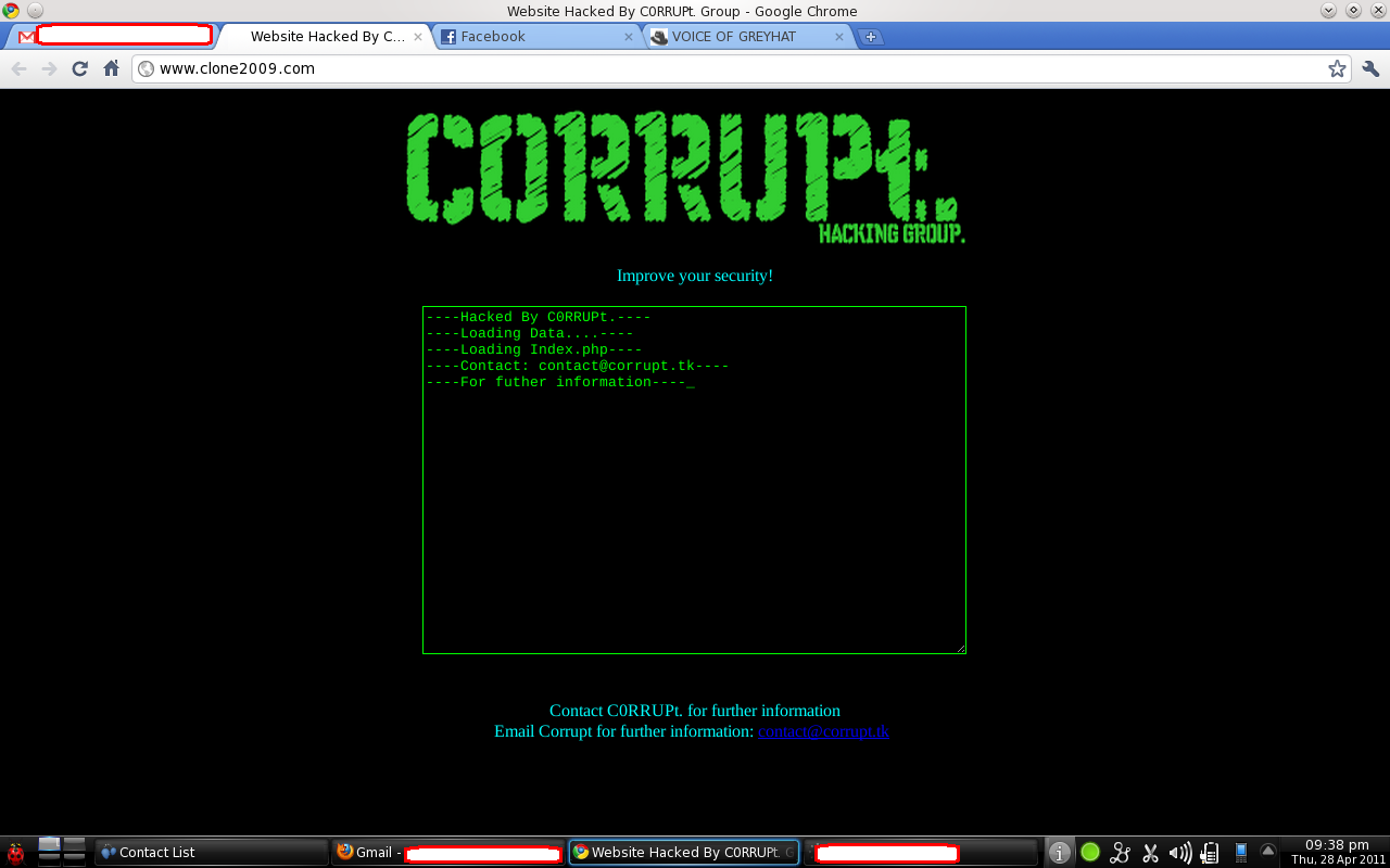 7 website been hacked by CORRUPT hacking group ~ VOGH- VOICE OF GREYHAT ...