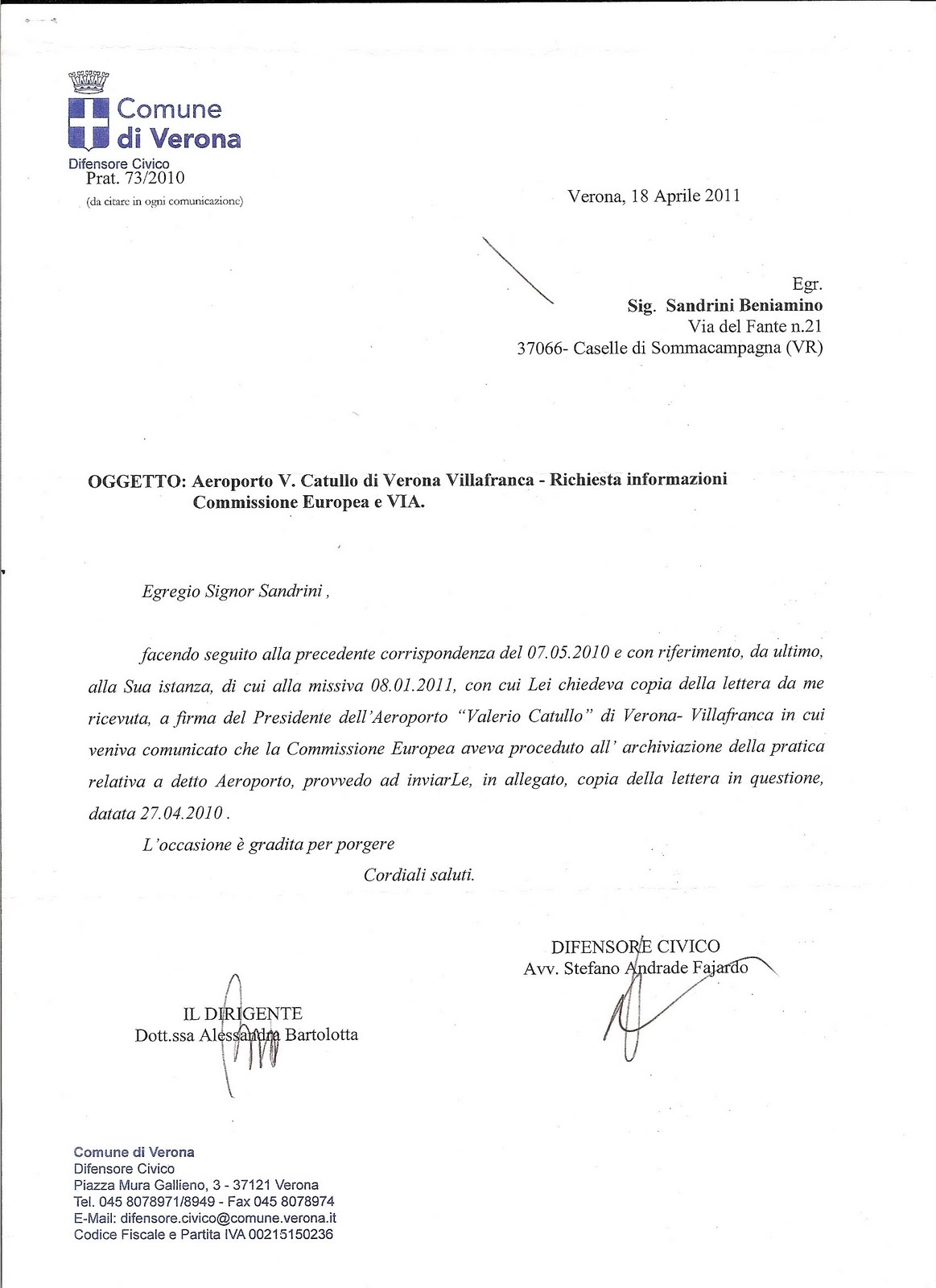 Sulle lettere, tra la Commissione Europea e le Autorità Italiane (per ...