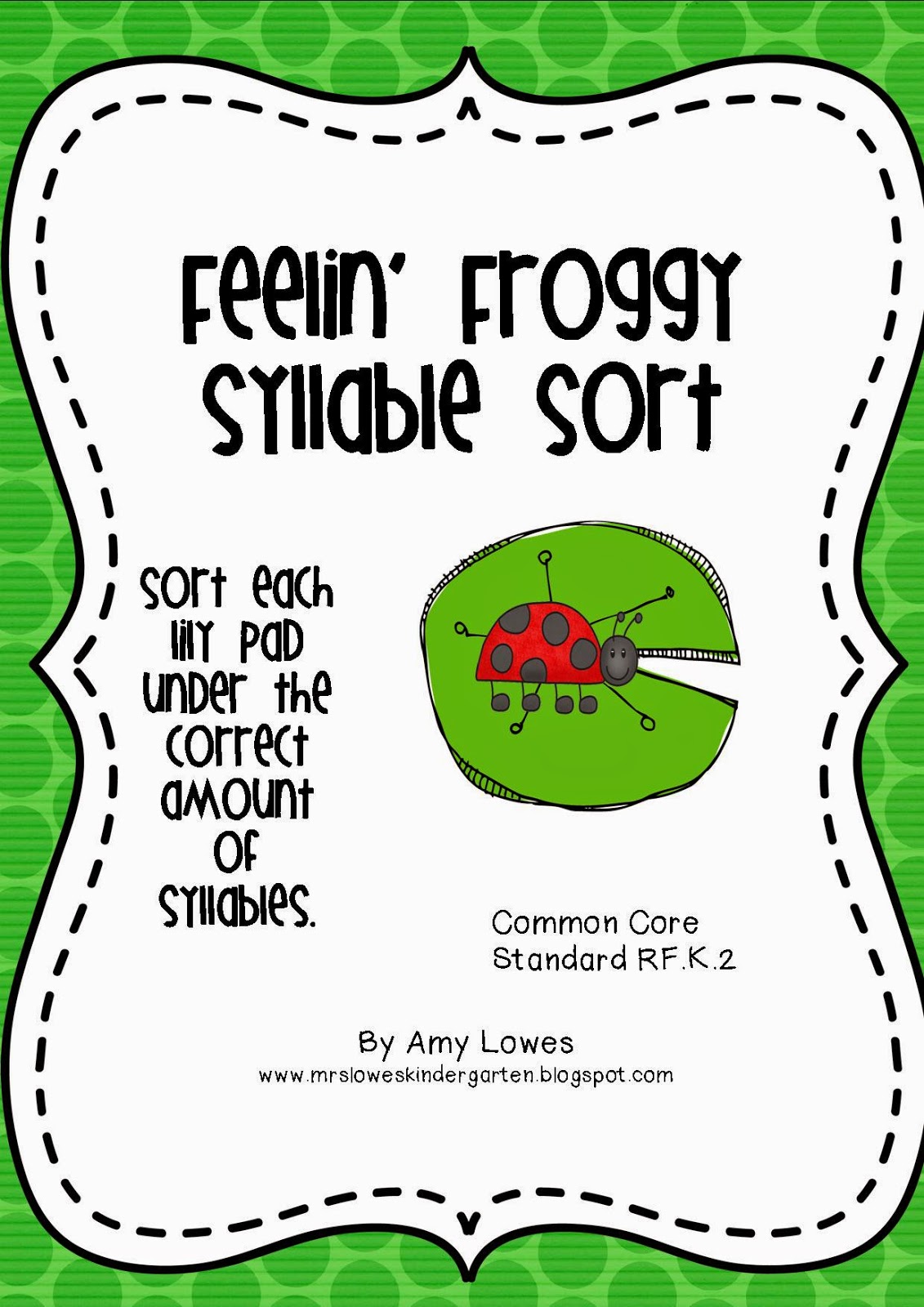 Mrs. Lowes' Kindergarten Korner: Gettin' Buggy and Feelin' Froggy ...