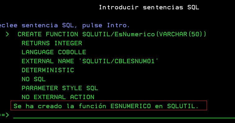 Notas informáticas: Construir un programa en COBOL ILE y asociarlo a una función SQL en DB2 para ...