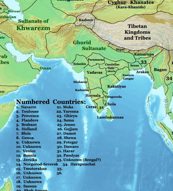 The changing map of India from 1 AD to the 20th century