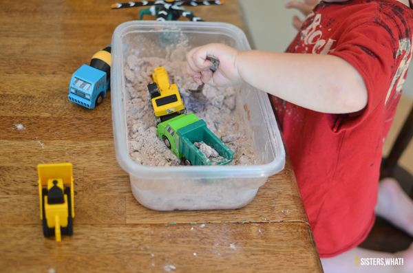 Edible Chocolate Play Dirt and Mini Plastic Trucks - Sisters, What!